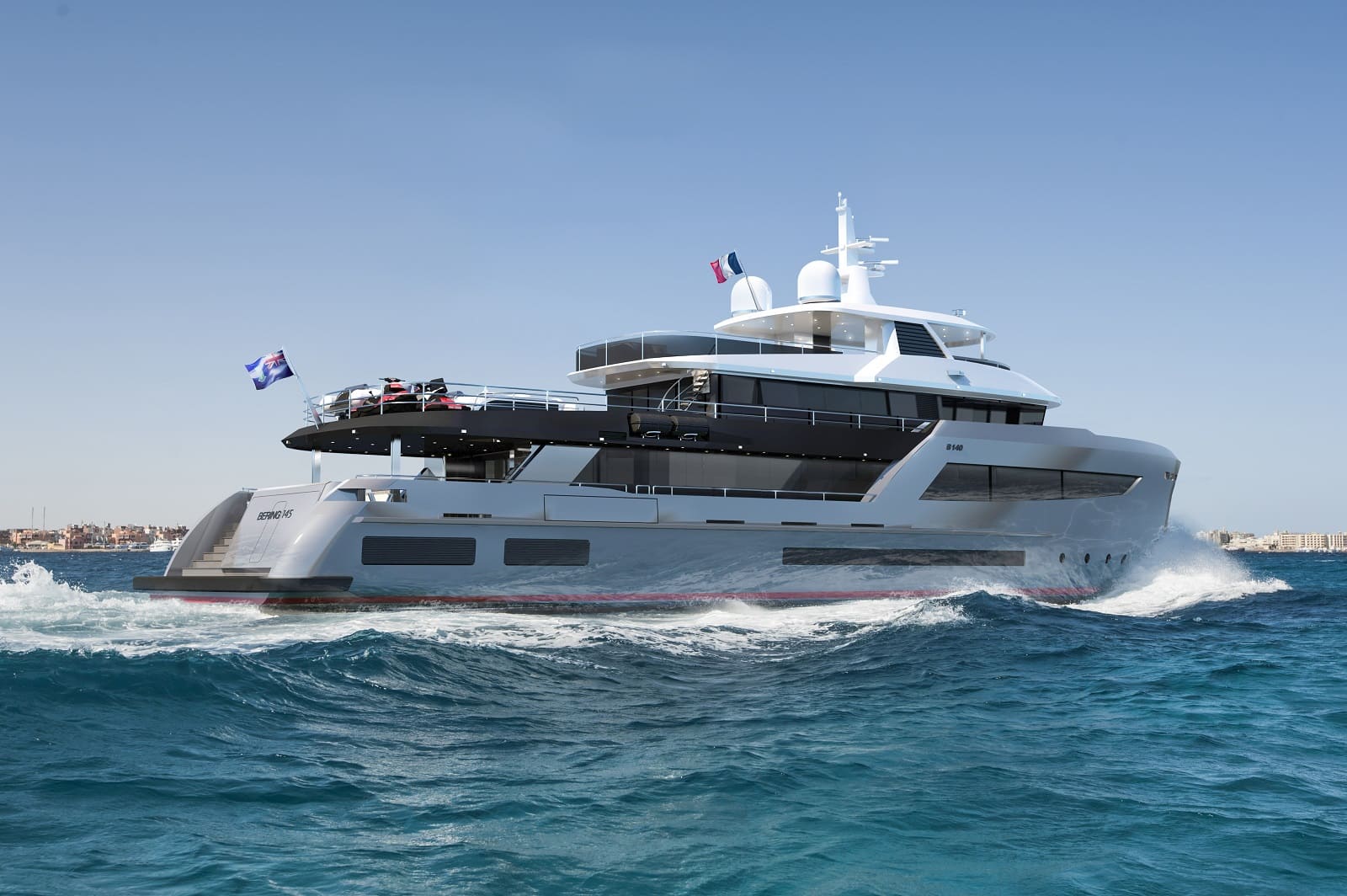 B145 hybrid steel full displacement superyacht | Bering Yachts