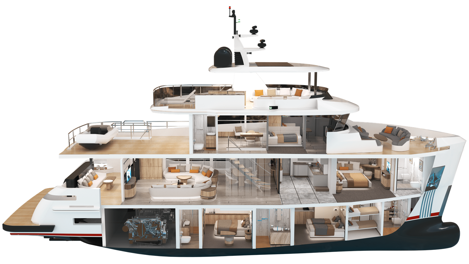 Steel oceanic luxury displacement yacht B88 | Bering Yachts