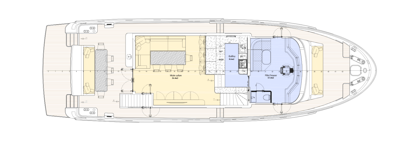 Under-24 meter steel displacement Yacht B77 | Bering Yachts